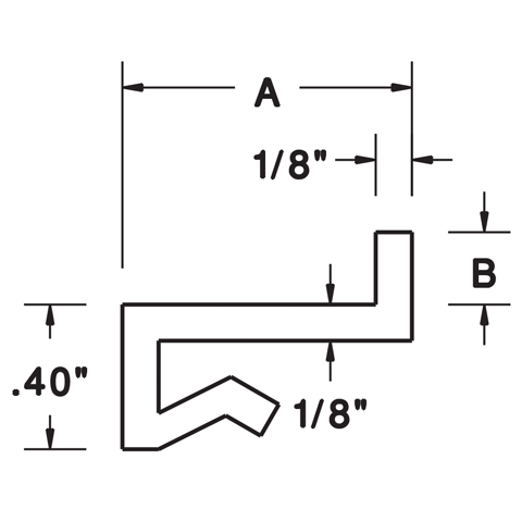 1/8-in. Edge Guide J-Legs - Slideways Inc.